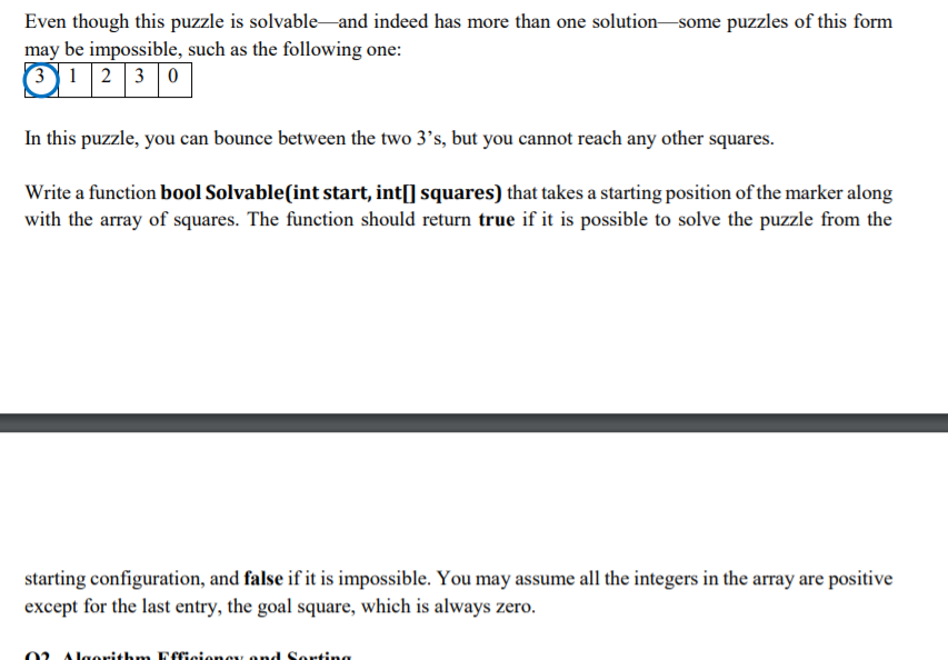 Solved Even though this puzzle is solvable—and indeed has | Chegg.com