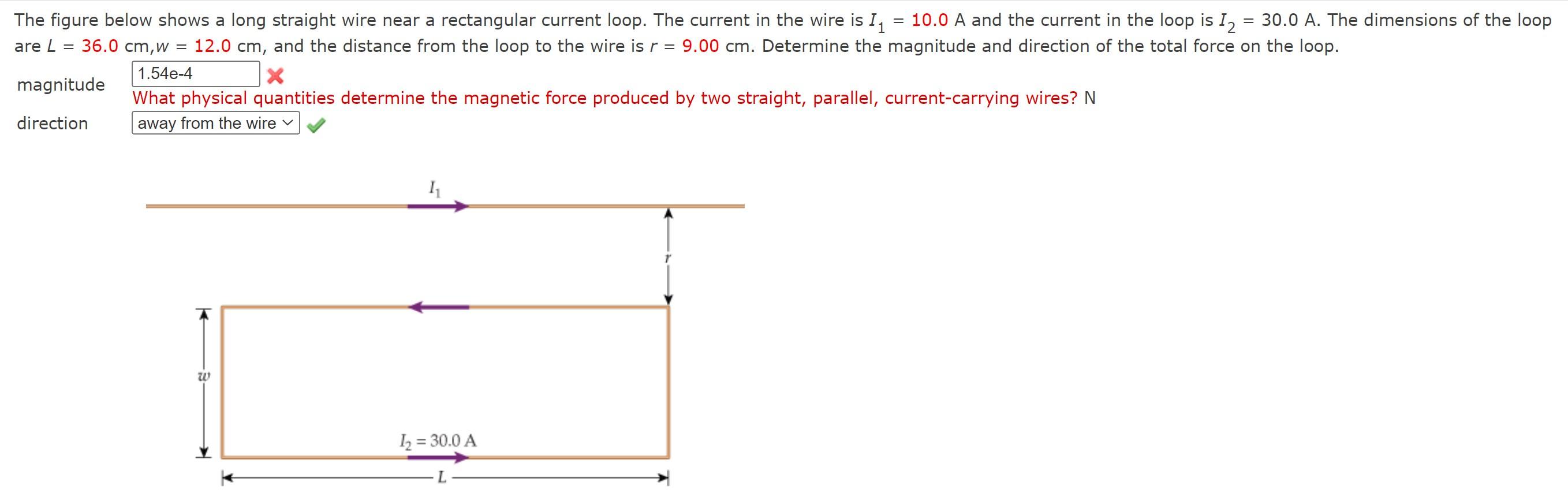 Solved = The figure below shows a long straight wire near a | Chegg.com