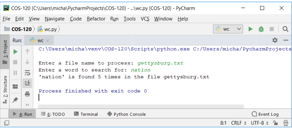 Solved Python Word Count A Common Utility On Unixlinux