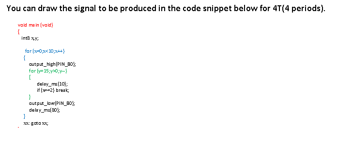 Solved You can draw the signal to be produced in the code | Chegg.com