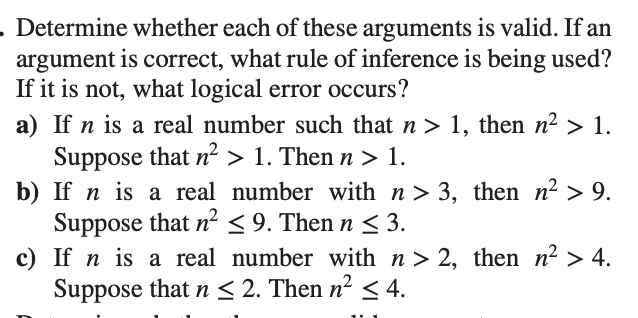 Solved Determine whether each of these arguments is valid. | Chegg.com