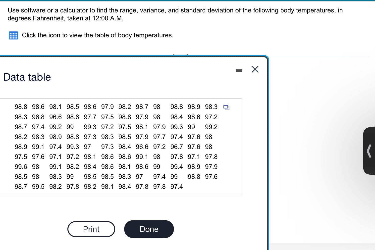 Solved Use software or a calculator to find the range, | Chegg.com