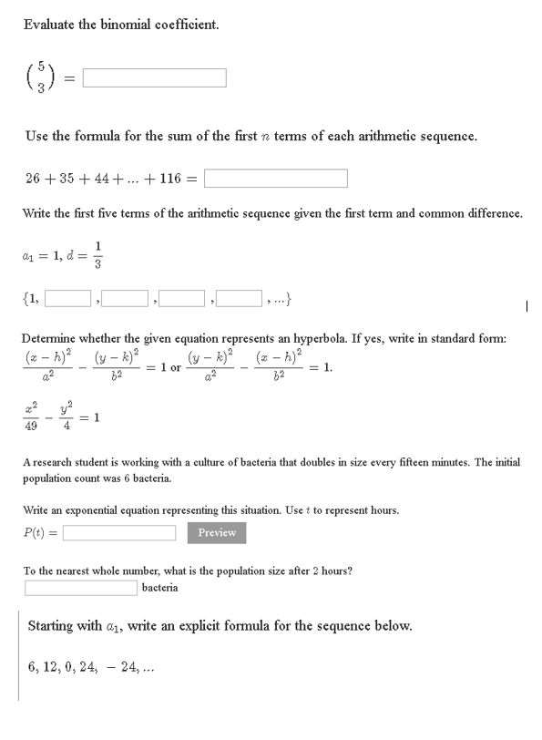 Solved Evaluate the binomial coefficient. ( ) = Use the | Chegg.com
