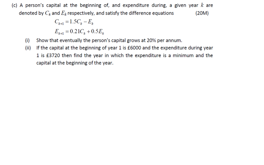 Solved (c) A person's capital at the beginning of, and | Chegg.com