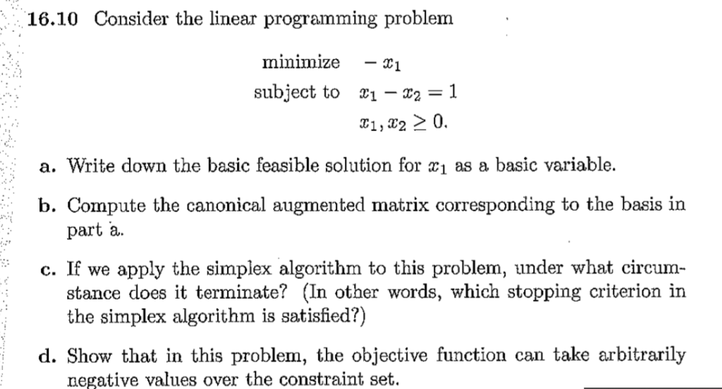 16.10 Consider the linear programming problem T1 | Chegg.com