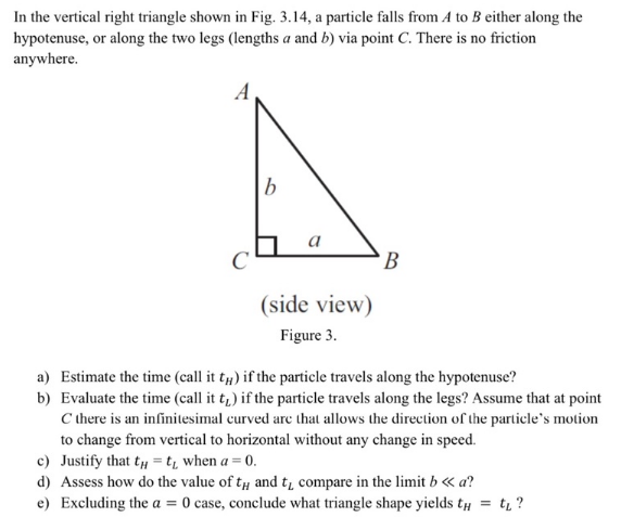 Solved In the vertical right triangle shown in Fig. 3.14, a | Chegg.com