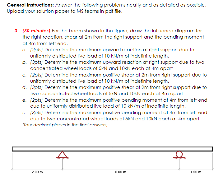 Solved General Instructions: Answer the following problems | Chegg.com