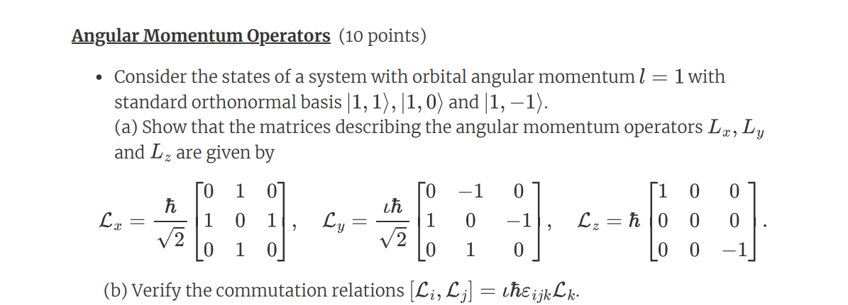 Solved Ingular Momentum Operators 10 Points Consider The