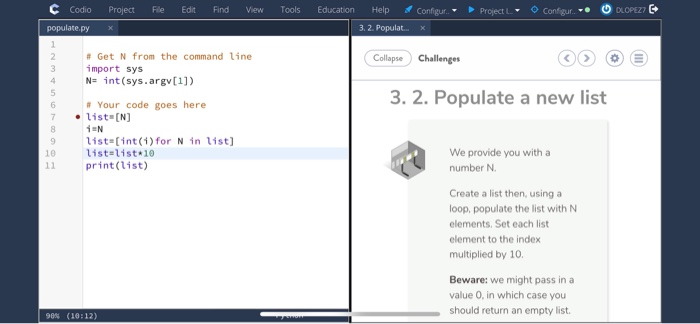Solved C Codio Project File Edit Find View Tools Education | Chegg.com