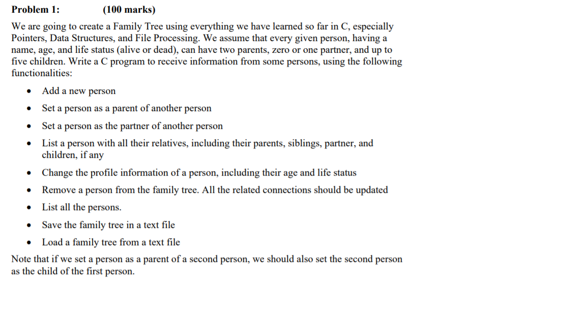 Problem 1: (100 marks) We are going to create a | Chegg.com