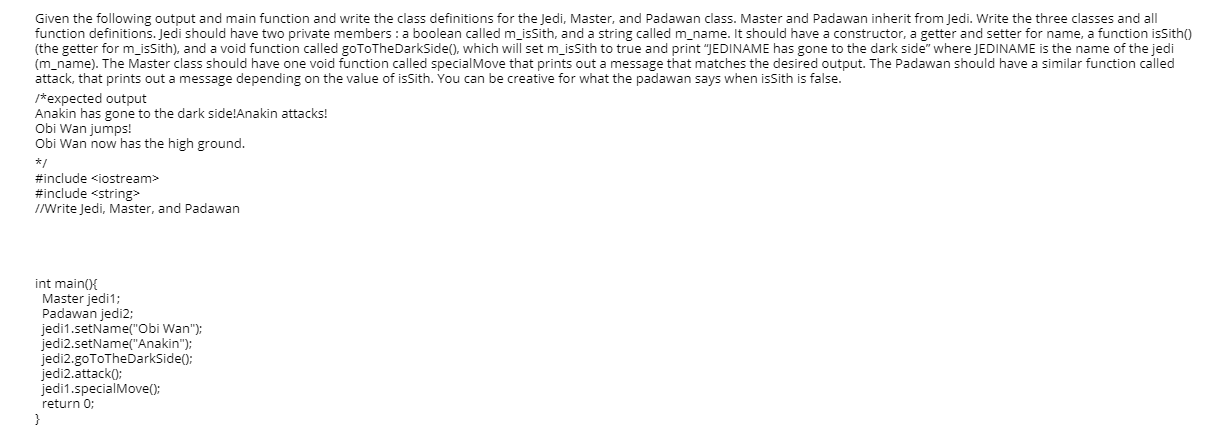 (Solved) : Given Following Output Main Function Write Class Definitions ... (Solved) : Given Following Output Main Function Write Class Definitions ...