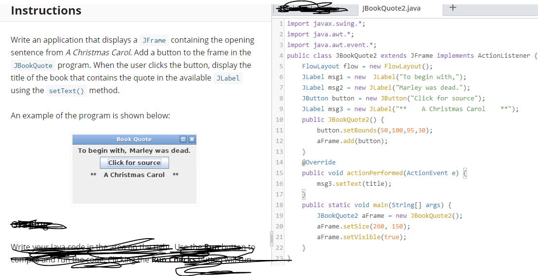 Instructions Write An Application That Displays A 