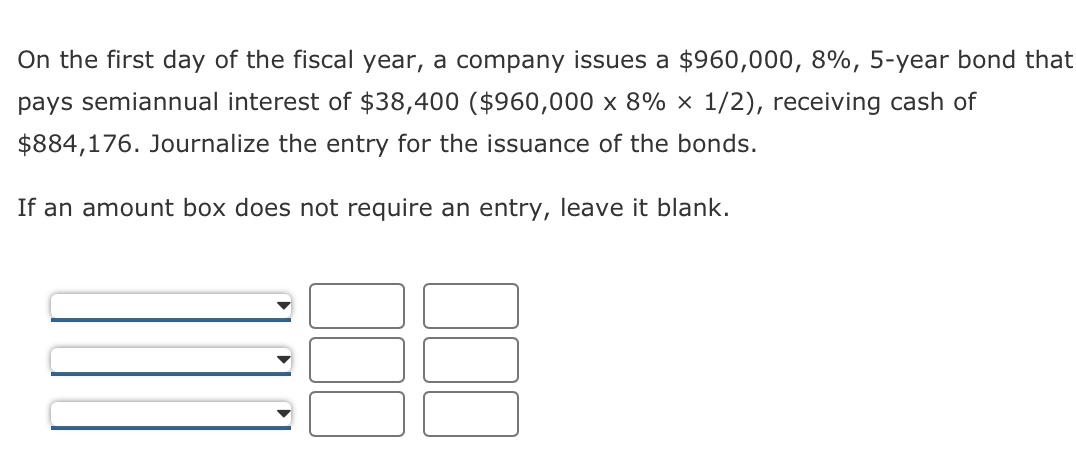 Solved On the first day of the fiscal year, a company issues | Chegg.com