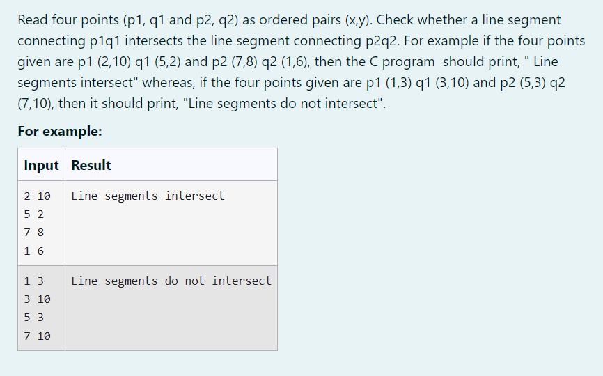 Solved Read four points ( p1,q1 and p2,q2) as ordered pairs | Chegg.com