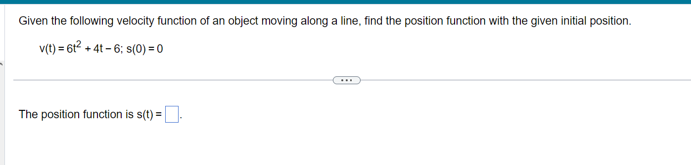 Solved Given the following velocity function of an object | Chegg.com