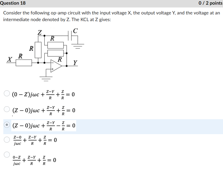Solved Question 18\\n(0)/(2) points\\nConsider the following | Chegg.com