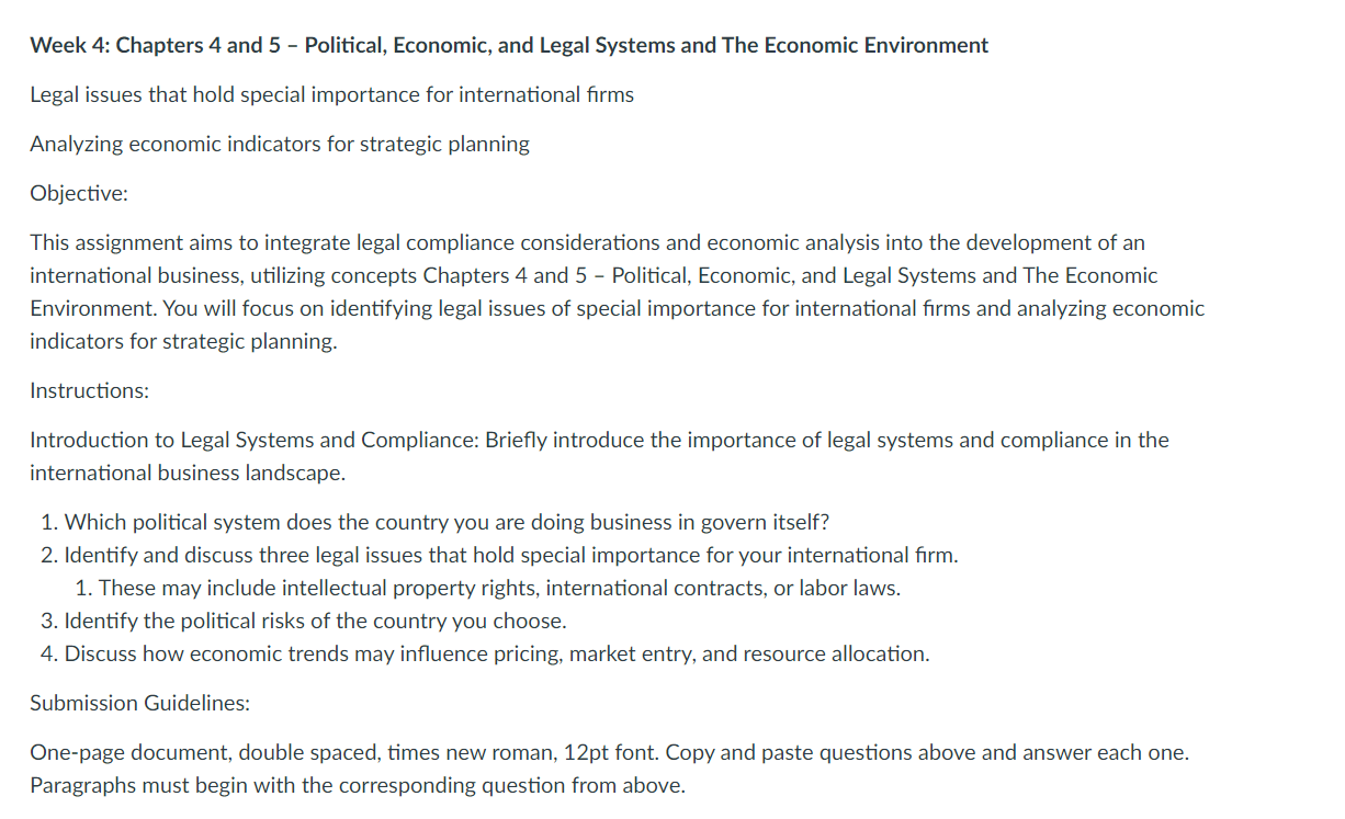 Solved Week 4: Chapters 4 ﻿and 5 - ﻿Political, Economic, and | Chegg.com