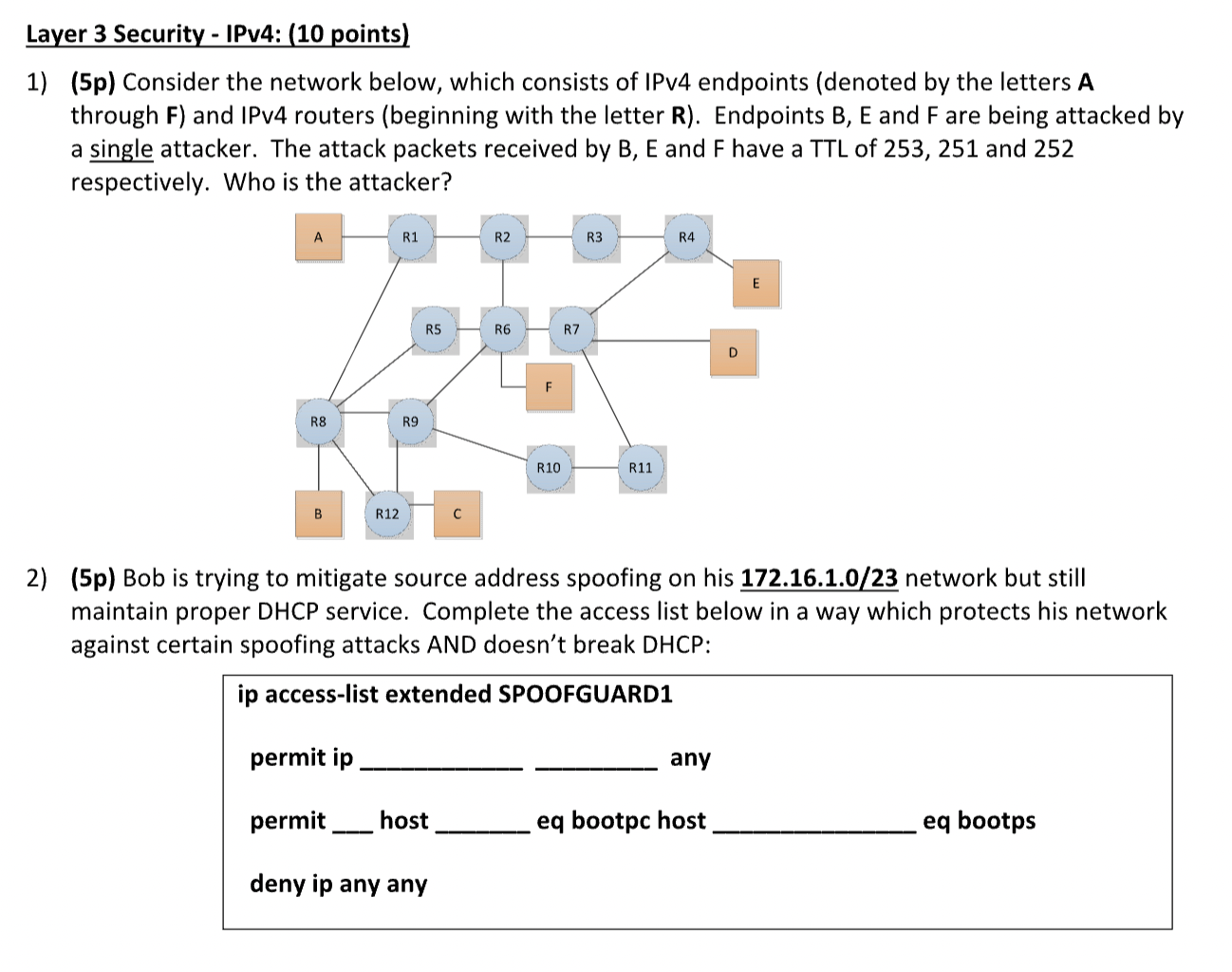 Solved 1) (5p) Consider the network below, which consists of | Chegg.com