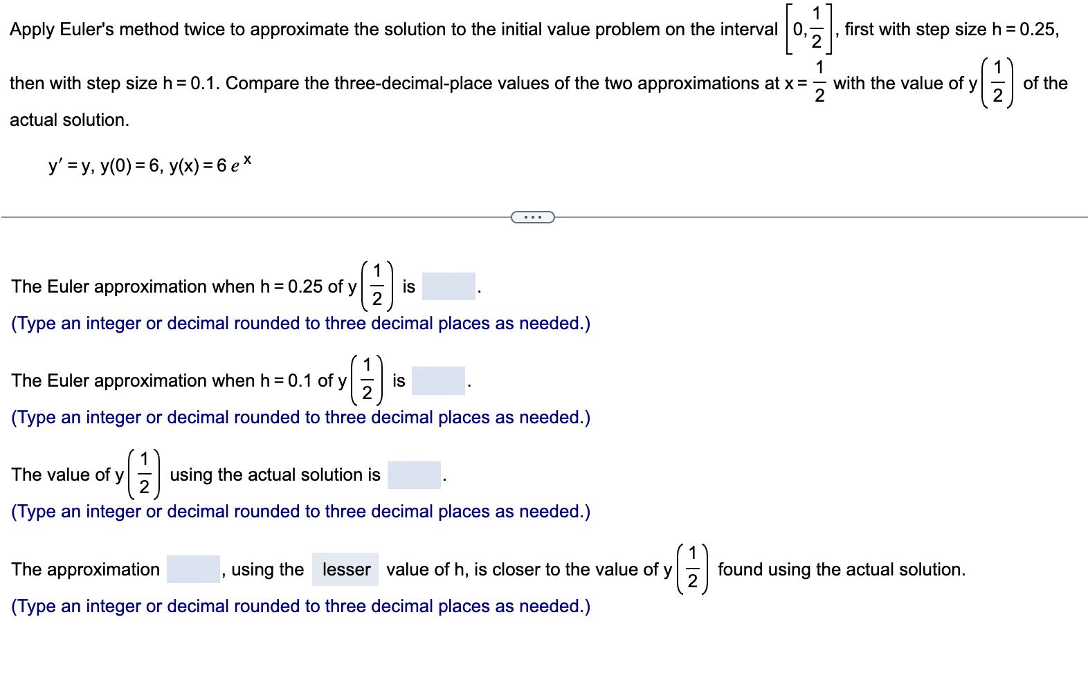Solved Apply Euler's method twice to approximate the | Chegg.com