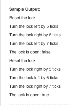 Solved must be in java: Declare a class ComboLock that works | Chegg.com