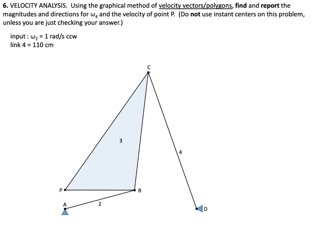 Solved 6. VELOCITY ANALYSIS. Using the graphical method of | Chegg.com