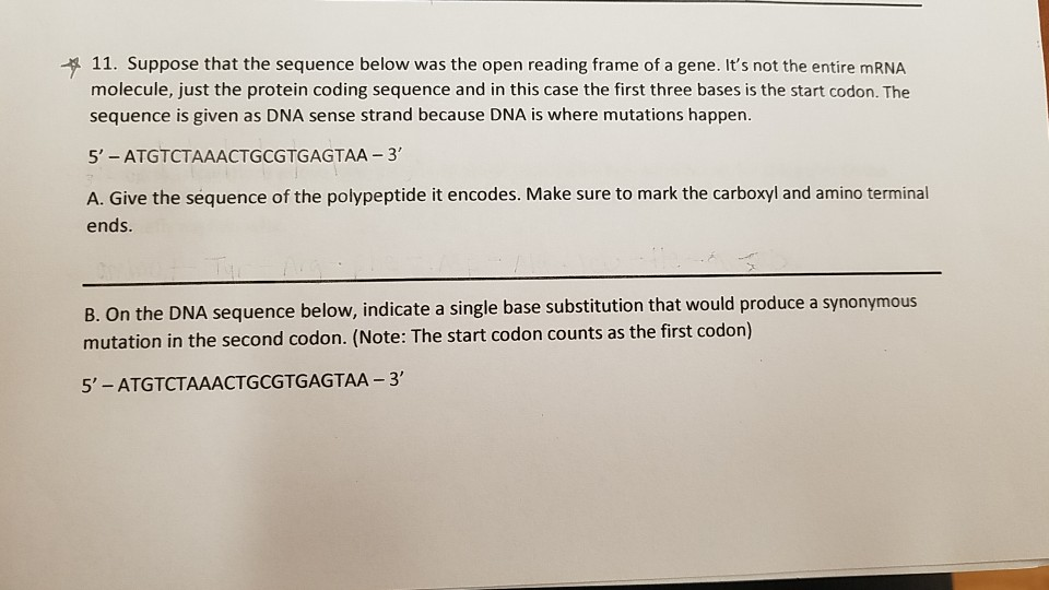Solved 11 Suppose That The Sequence Below Was The Open