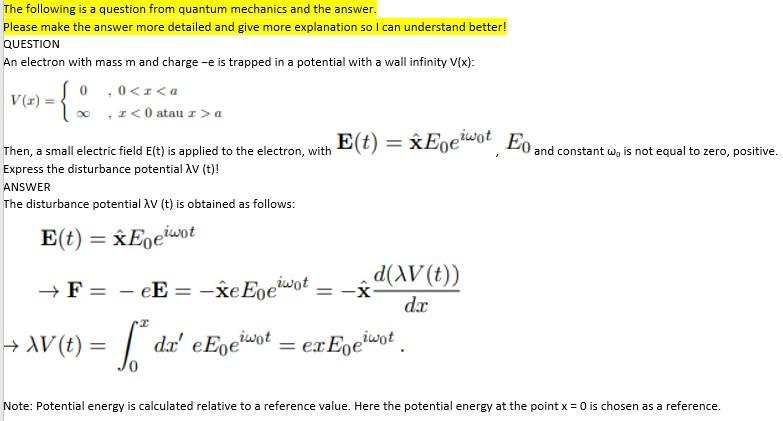 Solved The following is a question from quantum mechanics | Chegg.com