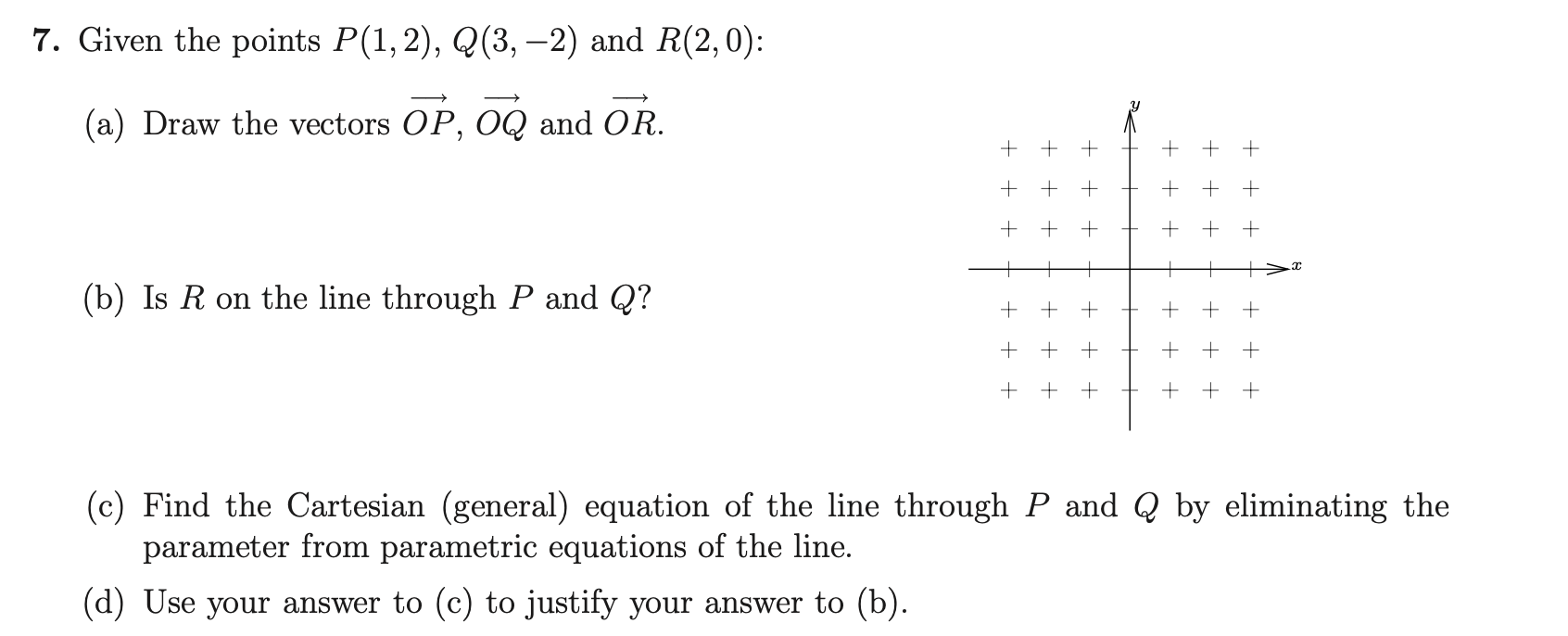 Solved 7. Given the points P(1,2), Q(3,-2) and R(2,0): (a) | Chegg.com