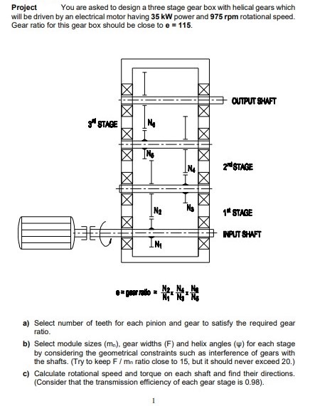 Solved Project You are asked to design a three stage gear | Chegg.com