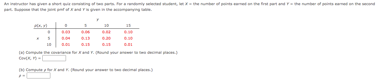 Solved part. Suppose that the joint pmf of X and Y is given | Chegg.com