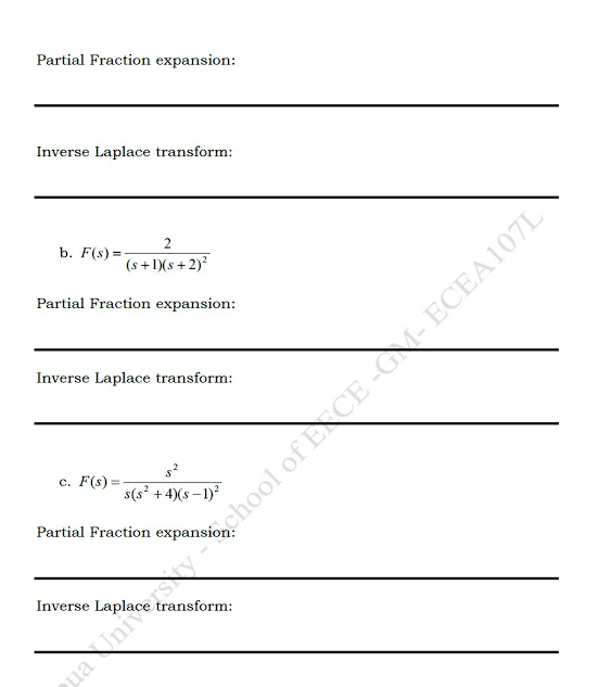 Solved 7. Solve f(t) using partial fraction expansion of the | Chegg.com
