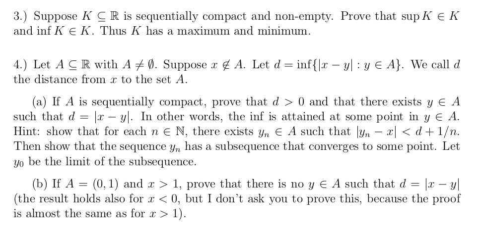 Solved 3.) Suppose K-R is sequentially compact and | Chegg.com
