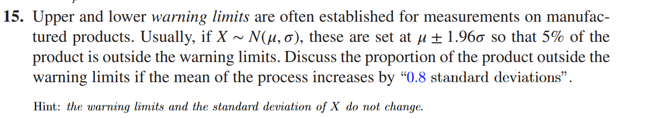 Solved 5. Upper and lower warning limits are often | Chegg.com