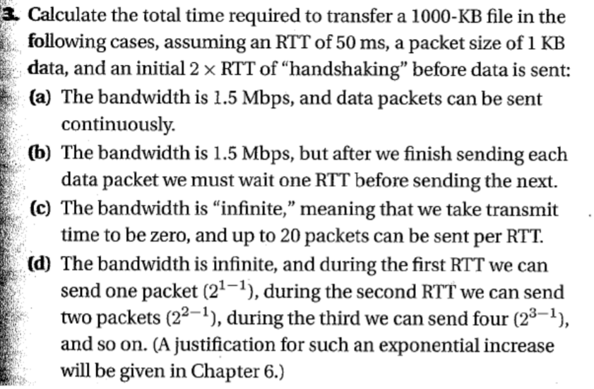 Solved 3. Calculate the total time required to transfer a | Chegg.com