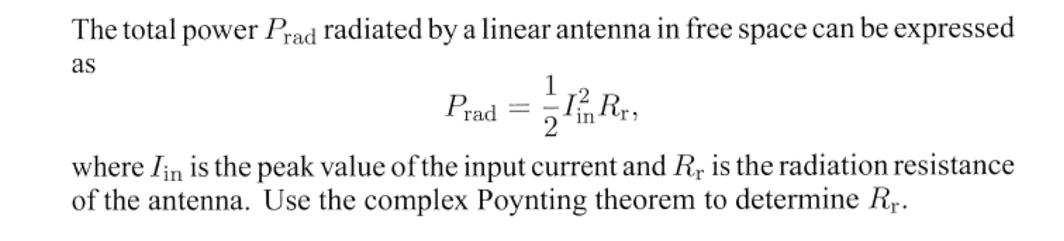 Solved The total power Prad radiated by a linear antenna in | Chegg.com