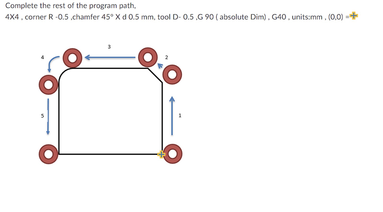 Solved Complete the rest of the program path, 4X4, corner R | Chegg.com