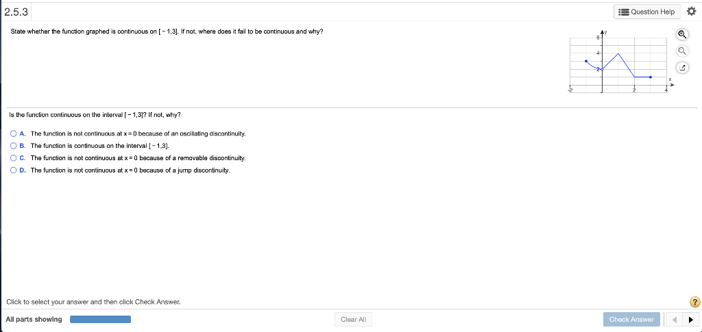 Solved State Whether The Function Graphed Is Continuous