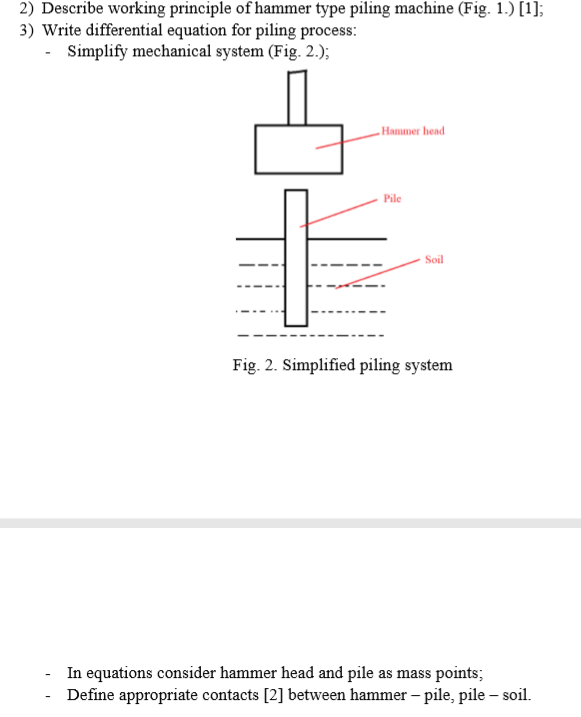 2) Describe working principle of hammer type piling | Chegg.com