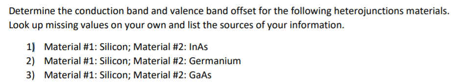 Solved Determine the conduction band and valence band offset | Chegg.com