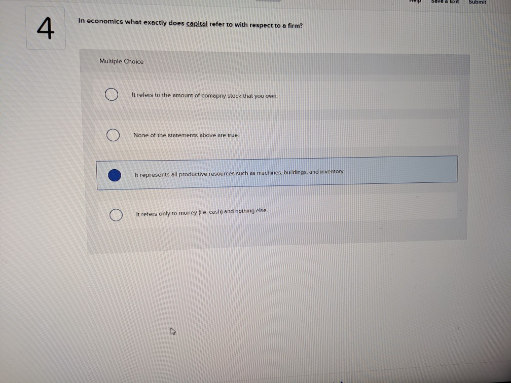 Solved Help Save & Exit Which formula below best describes | Chegg.com