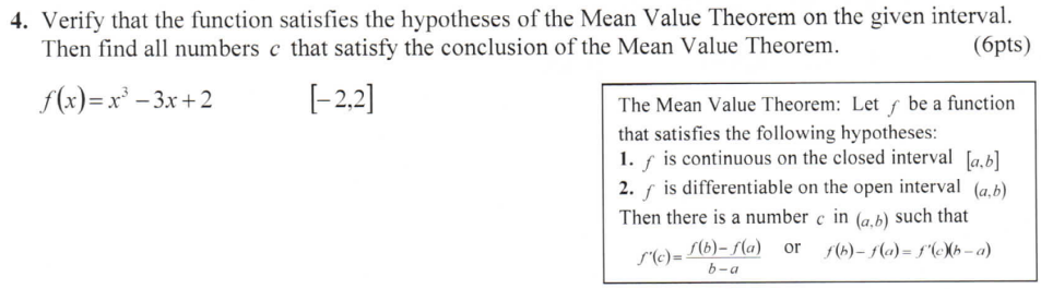 Solved 4. Verify that the function satisfies the hypotheses | Chegg.com