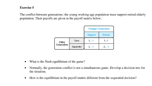 Solved Exercise 5 The conflict between generations: the | Chegg.com