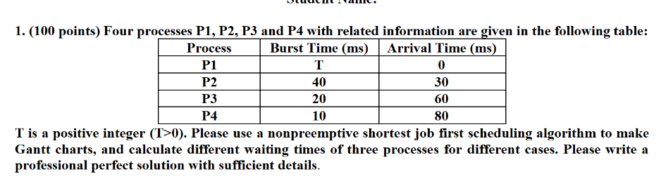 Solved T is a positive integer (T>0). Please use a | Chegg.com