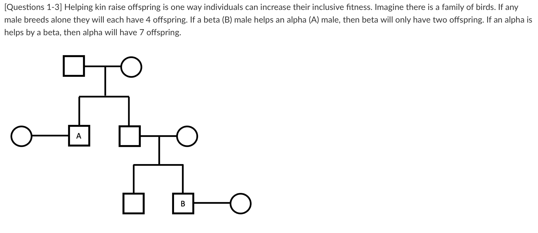 Solved [Questions 1-3] Helping kin raise offspring is one | Chegg.com