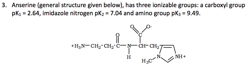 Solved 3. Anserine (general structure given below), has | Chegg.com