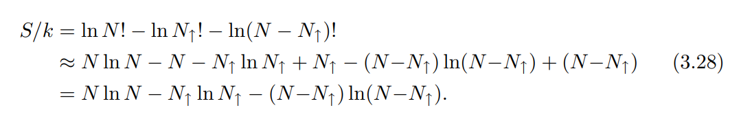 Solved Repeat the calculations from Eqn. 3.28 (the entropy | Chegg.com