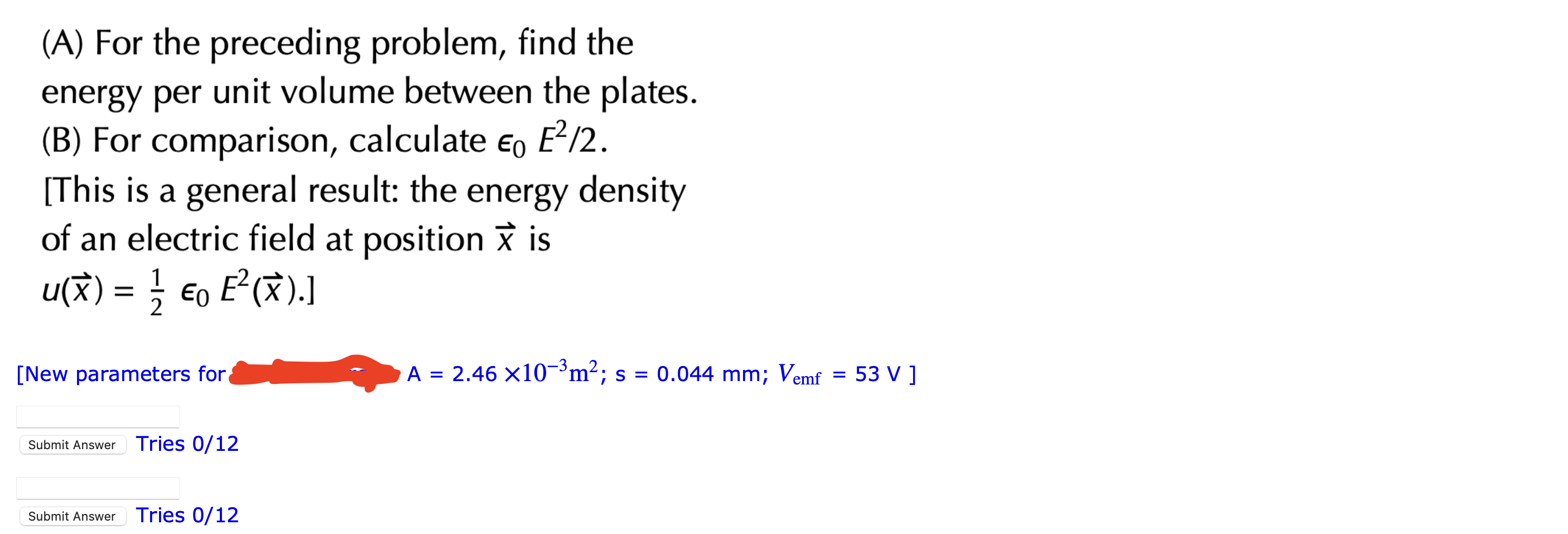 (A) For the preceding problem, find the energy per | Chegg.com