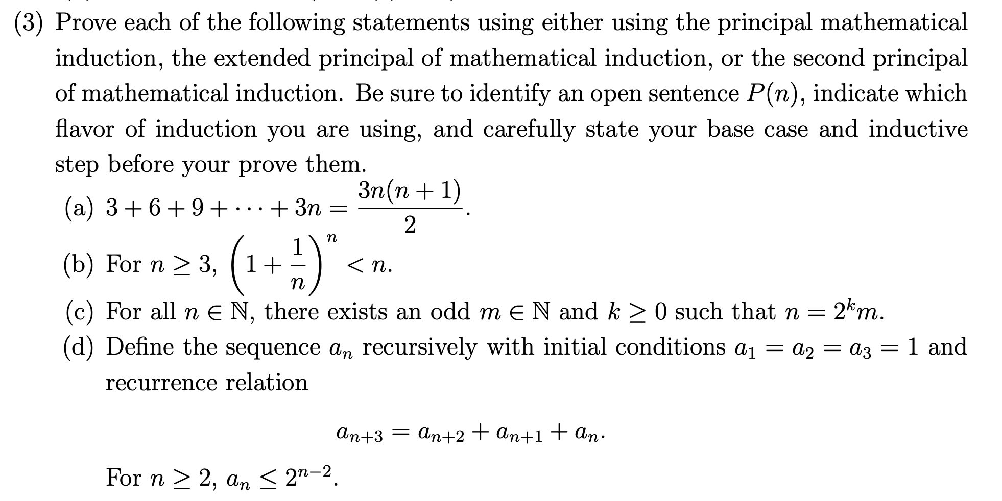 Solved (3) Prove each of the following statements using | Chegg.com