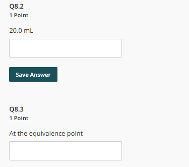 Solved Q8 4 Points A 50.0 mL solution of 1.0MHCl is titrated | Chegg.com
