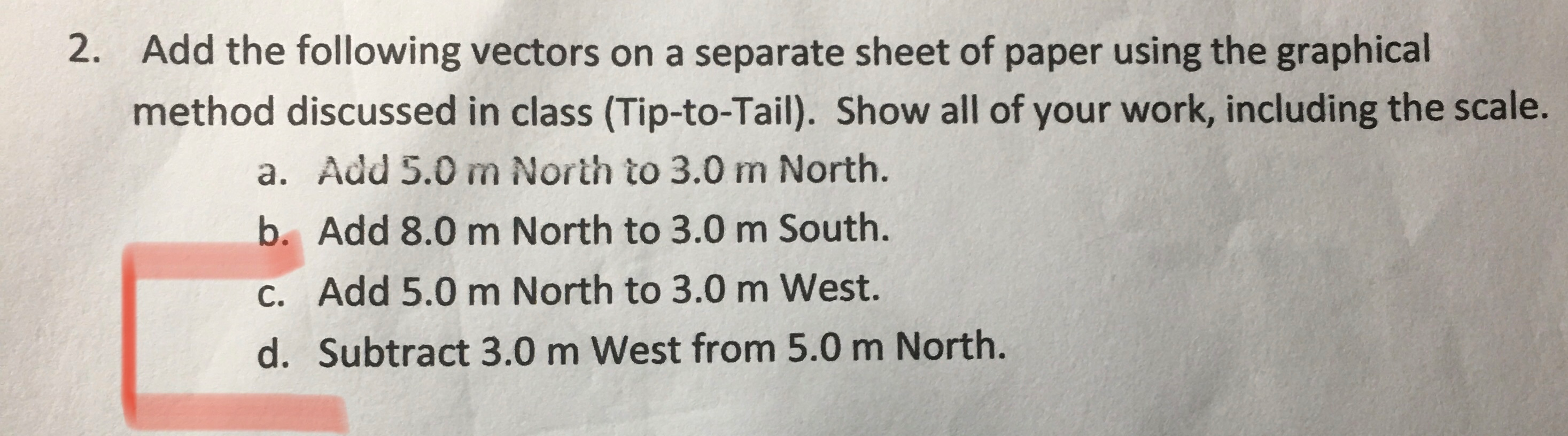 Solved 2. Add the following vectors on a separate sheet of | Chegg.com